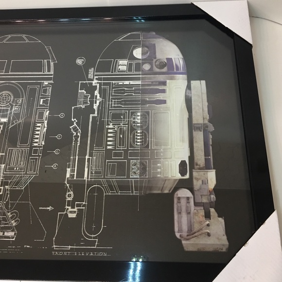 Artissimo | Wall Decor | Star Wars R2d2 Shadowbox Blueprint Foil ...